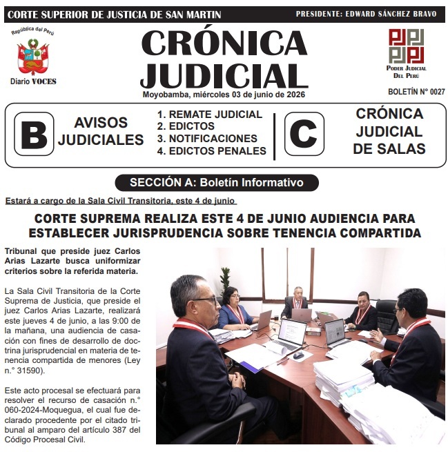 Crónica Judicial, miércoles 03 de junio 2026 - Diario Voces